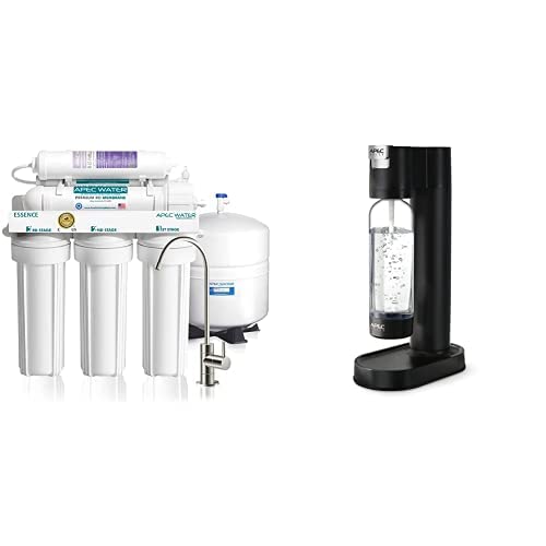 APEC Water Systems ROES-PH75 Top Tier Alkaline Mineral pH+ 75 GPD Certified Reverse Osmosis System + APEC Sparkle Premium Soda Maker