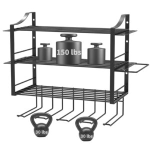 ZWanPing 4 Layers Power Tool Organizer,Heavy Duty Drill Holder Wall Mount Tool Shelf, Heavy Duty Metal Tool Hangers Utility Storage Shelves for Power Tools, Separate Tool Rack