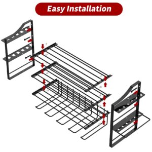 ZWanPing 4 Layers Power Tool Organizer,Heavy Duty Drill Holder Wall Mount Tool Shelf, Heavy Duty Metal Tool Hangers Utility Storage Shelves for Power Tools, Separate Tool Rack