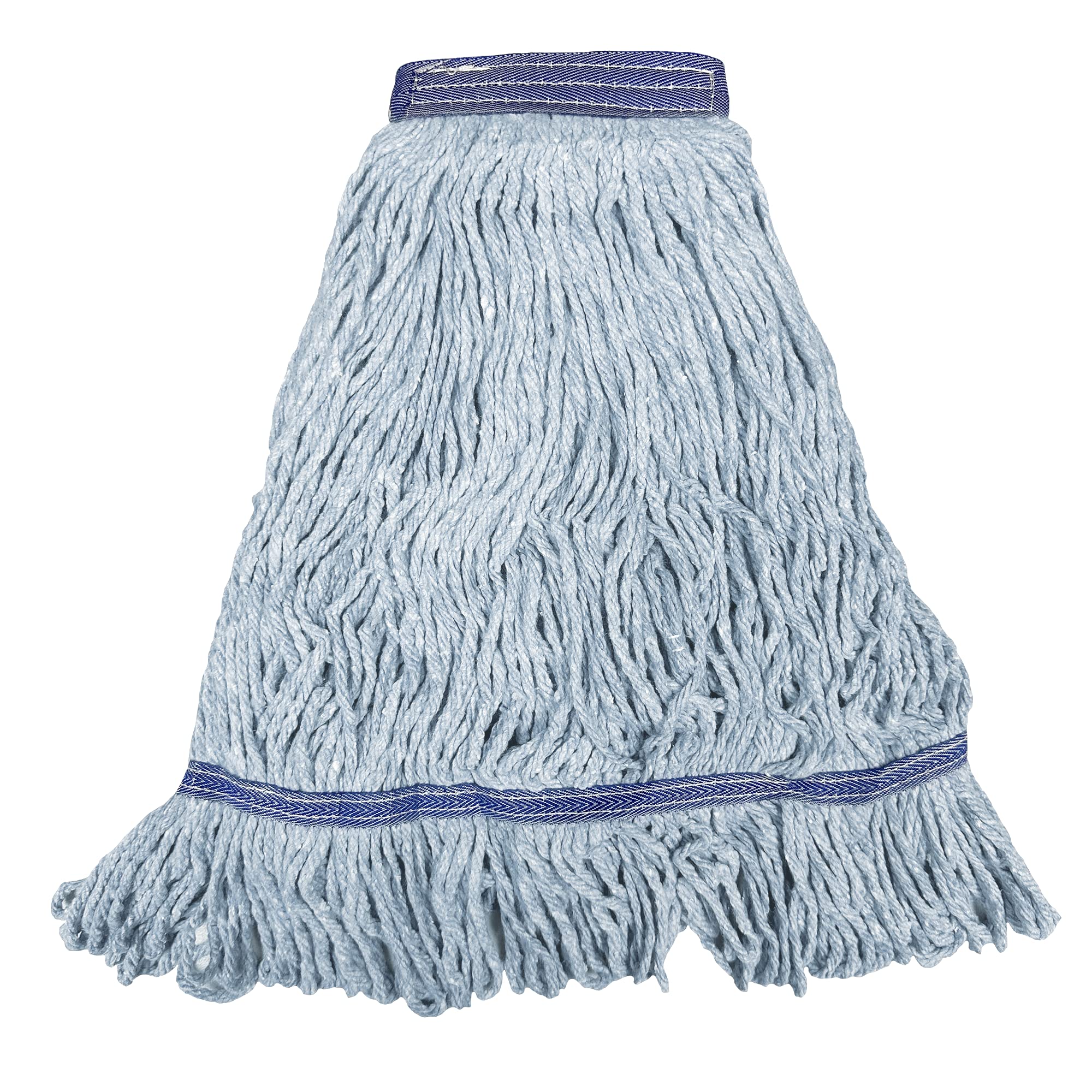 Innovative Haus Heavy Duty Blue Commercial Mop Head Replacement. Synthetic Cotton Blend Looped End String Mop Refill. Industrial Grade Cleaning Use Wet Mop Heads. Durable Universal Headband. 1 Pack