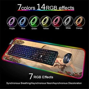 Mouse Pads Anime Girl Sexy Butt Mouse Pad RGB LED Mouse Pad Computer Notebook PC Glowing Gaming Accessories Keyboard Carpet Mat 39.37 inch x19.68 inch -A9