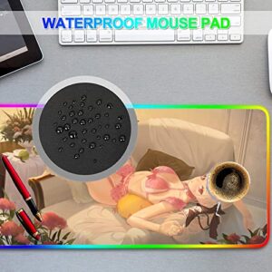 Mouse Pads Anime Girl Sexy Butt Mouse Pad RGB LED Mouse Pad Computer Notebook PC Glowing Gaming Accessories Keyboard Carpet Mat 39.37 inch x19.68 inch -A9