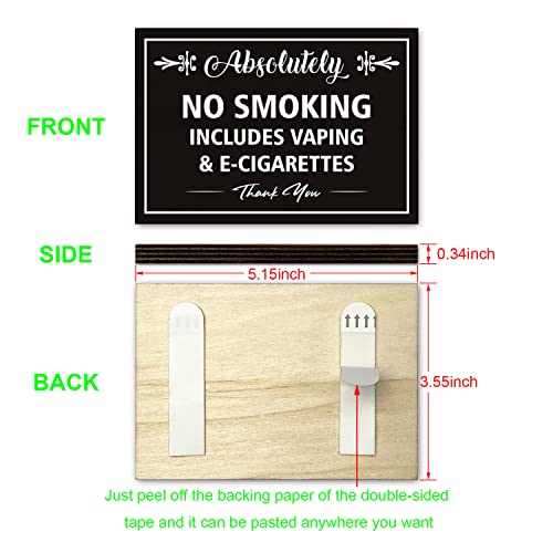 No Smoking Sign for House, No Vaping Sign for Home, Use for Office or Business Front Door Warning Reminder Signs, Smoke Free Restaurants & Gas Stations Wall Decor Use 3.55" x 5.15" - PMA014