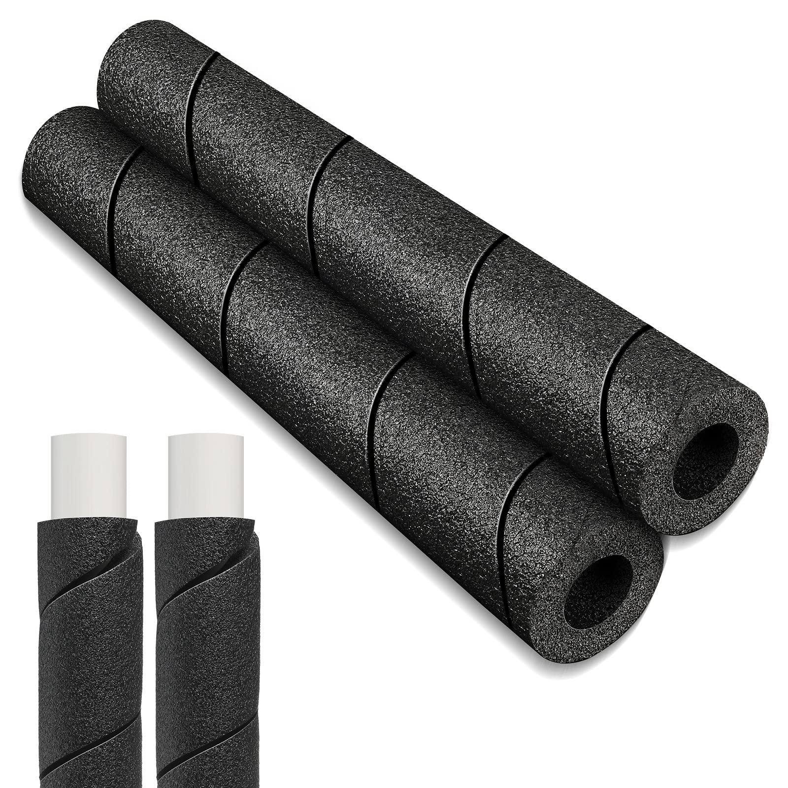 Pipe Insulation Foam Tube 3/5 Inch No Adhesive or Glue Black Pipe Insulation Foam Tube for Beach Swimming Pool Cargo Padding Ice Rink Bumper, 40 cm/ 15.7 Inches(2 Pieces)