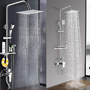 Rain Shower Head 12 inch, 304 Stainless Steel Large High Pressure Square Rainfall Showerhead for Bathroom, Easy to Install, Awesome Shower Experience