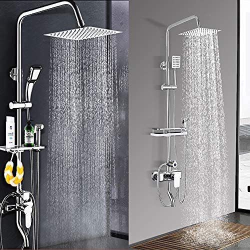 Rain Shower Head 12 inch, 304 Stainless Steel Large High Pressure Square Rainfall Showerhead for Bathroom, Easy to Install, Awesome Shower Experience