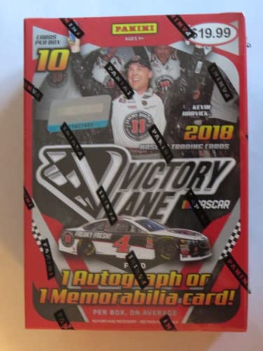 2018 Panini Victory Lane Nascar Racing EXCLUSIVE Blaster Box 1 Pack 10 Cards One AUTOGRAPH or MEMORABILIA Card Chase Pedal to the Metal HOLOGRAPHIC INSERTS Look for Cards, Memorabilia and Autographs of your Favorite Drivers & Legends including Dale Earnha