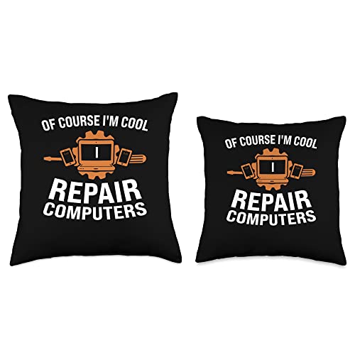 Technical Support Information computer repairing G of Course I'm Cool Repair Computers Tech Support Throw Pillow, 16x16, Multicolor