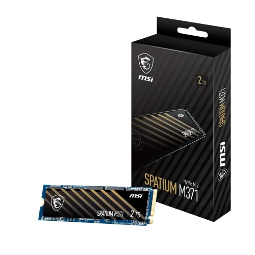 MSI SPATIUM M371 NVMe M.2 2TB Internal SSD PCIe Gen3 NVMe 3D NAND (SPATIUM M371 NVMe M.2 2TB)