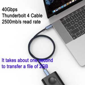 Zingther Full-Featured USB C Cable for Video, Data and 240W Fast Charging, 40Gbps Super Speed USB4.0 Cord and 8K 60Hz Monitor Link, Compatible with All Thunderbolt 3 and 4 - Silver/Black, 1m/3.3ft