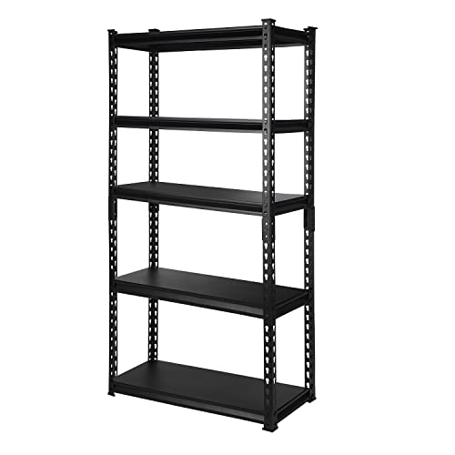 PACHIRA E-Commerce 5-Tier Garage Shelving Unit Heavy Duty Adjustable Storage Rack Metal Shelves for Kitchen, Garage, Office, 28" W x 12" D x 60" H