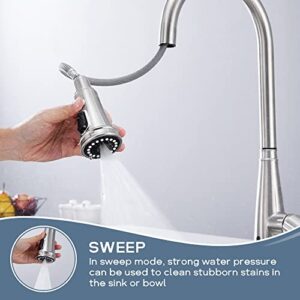 ARRISEA Touchless Kitchen Faucet with Pull Down Sprayer Motion Sensor Smart Activated Hands-Free Kitchen Sink Faucet Brushed Nickel