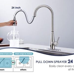 ARRISEA Touchless Kitchen Faucet with Pull Down Sprayer Motion Sensor Smart Activated Hands-Free Kitchen Sink Faucet Brushed Nickel