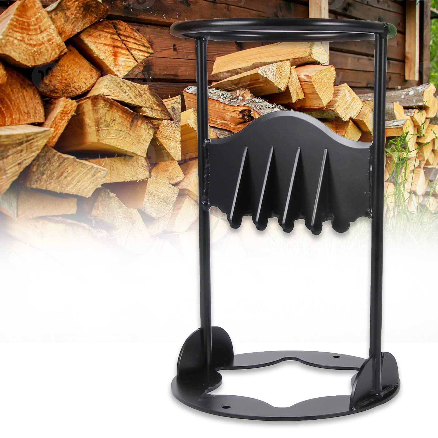 Wztepeng Cast Iron Firewood Kindling Splitter for Wood Cutter Tool Heavy Duty Log Splitter Wedge Compatible with Home Camping Outdoor