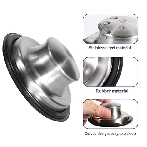 RQYEKDO Polished Kitchen Sink Strainers Sink Stopper Kits, Stainless Steel Sink Drain Strainer Set,Large Wide Rim 4.5" Diameter Food Catcher Garbage Disposal Plug for Most Sink Drains Basket Filter