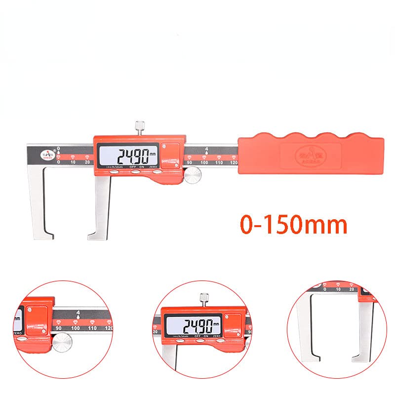 Disc Brake Rotor Caliper Digital Electronic Gauge Gage Caliper Micrometer 0-6 Inch/150mm for Woodworking Jewelry, Polished Silver