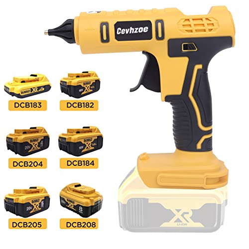 Hot Glue Gun, Cordless Glue Gun (for DeWalt 20V Lithium-Ion Battery)