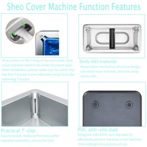 Automatic Shoe Covers Dispenser,200 Pcs Shoe Cover Indoors Disposable,Booties for Portable Machine Fits One Size,Shoe Cover Protect Floor for House Office Hospital Factory (Silver)