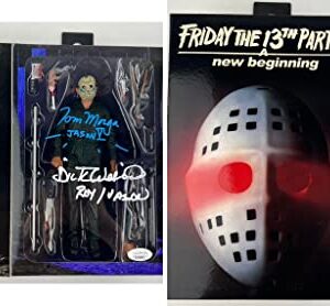 Tom Morga & Dick Wieand signed Figure Friday 13th NECA Jason Voorhees Part 5 V Roy Burns Autograph JSA Authentication