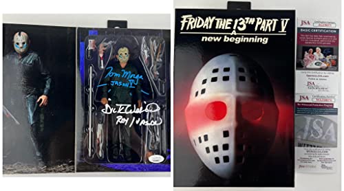 Tom Morga & Dick Wieand signed Figure Friday 13th NECA Jason Voorhees Part 5 V Roy Burns Autograph JSA Authentication