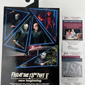 Tom Morga & Dick Wieand signed Figure Friday 13th NECA Jason Voorhees Part 5 V Roy Burns Autograph JSA Authentication