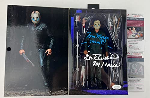 Tom Morga & Dick Wieand signed Figure Friday 13th NECA Jason Voorhees Part 5 V Roy Burns Autograph JSA Authentication