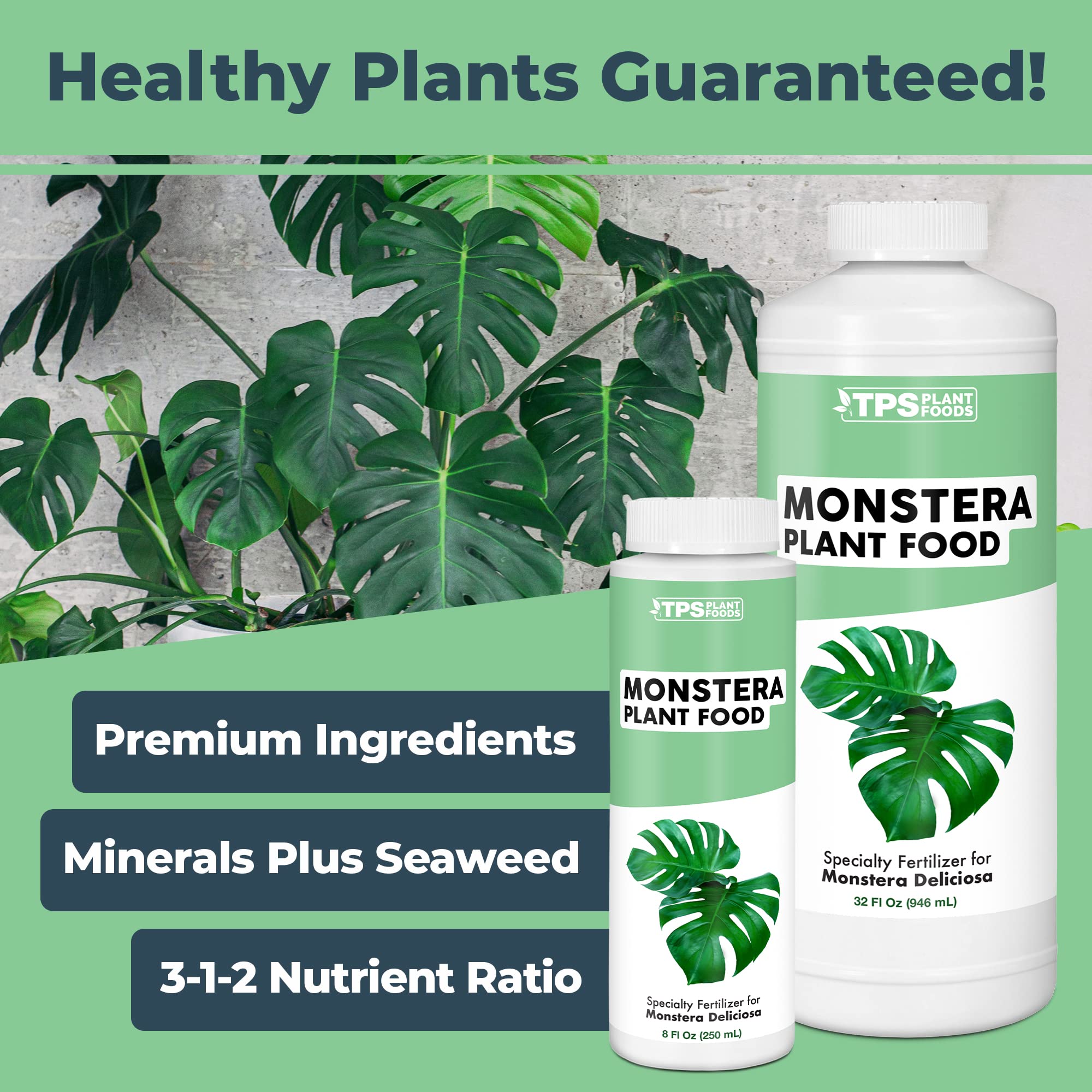 Monstera Plant Food for Monsteras and Philodendrons, Tropical Houseplant Liquid Fertilizer 8 oz (250mL)