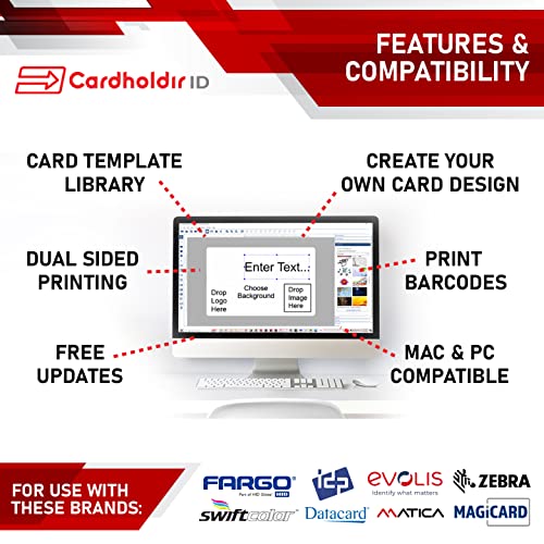 Cardholdir ID Software by Easy Badges- PC & MAC ID Card Design Printer Software -Standard Edition