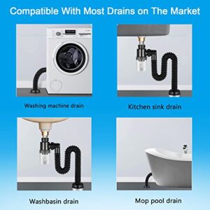 Bathroom Sink Drain Kit, Sink Drain Pipe, with Flexible & Expandable P-Trap Sink Drain Pipe Tube, Suitable for Bathroom Sink, Kitchen Sink, Garbage Disposal & Shampoo Bowls