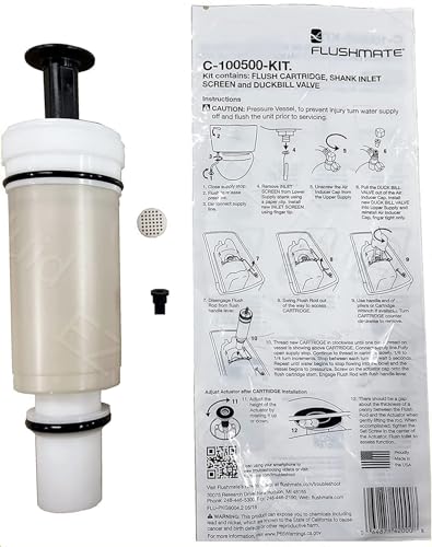 Original Replacement For Sloan C-100500-K Flushmate Cartridge/PowerFlush Toilet Piston Cartridge Parts for Use with 500, 501, 501A, 501B, 503, and 504 Series Flushmate Tank System (1)