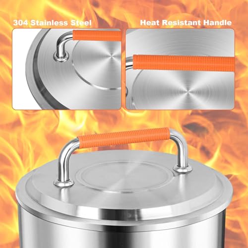 Fire Pit Lid Accessory for Bonfire Fire Pit, Burly Grill 20 inch Lid 304 Stainless Steel with Heat Resistant Handle for Solo Stove Bonfire 19.5"