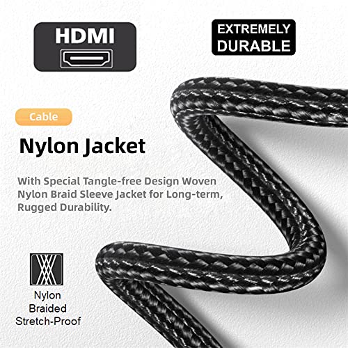 NFHK 4K Type-D Micro HDMI 1.4 Male 90 Degree Left Angled to HDMI Female Extension Cable for DV MP4 Camera DC Laptop