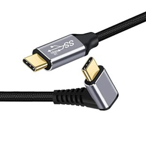 cablecc Type-C USB-C Male 90 Degree Up Down Angled to Male USB3.1 10Gbps 100W Data Cable for Laptop Phone 50CM