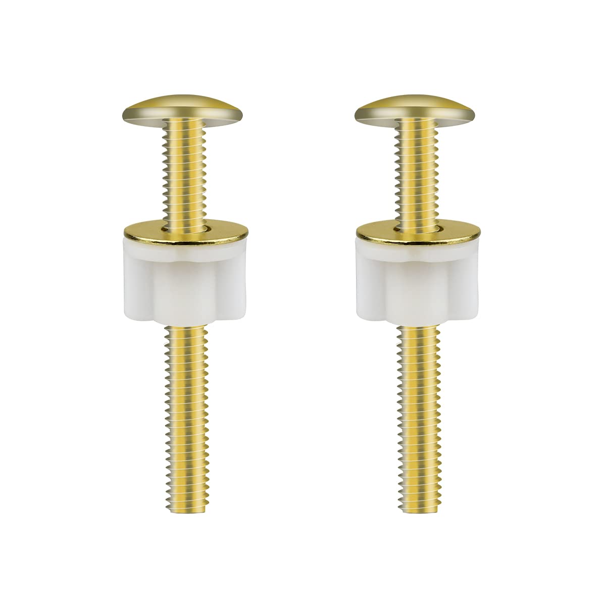 Universal Toilet Seat Hinge Bolts Screws Set Heavy Duty Toilet Seat Fastener with Plastic Nuts and Metal Washers for Top Mount Toilet Seat Hinges Replacement Parts (2 Pcs)