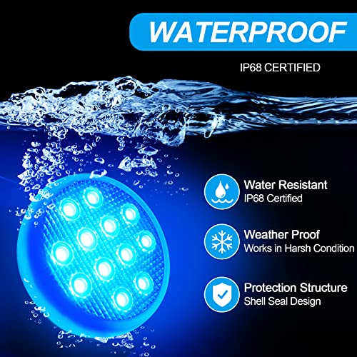 TEPENAR Rechargeable Submersible Pool Lights - 3.7" Waterproof Underwater Lights USB-C Charging Battery Operated Remote Controlled 16 Color Changing Hot Tub Lights with Magnet for Pool Pond 1 Pack