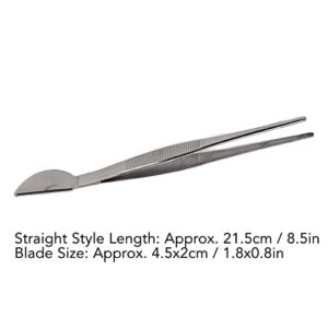 Fdit Bonsai Tweezers Tools, Stainless Steel Rust Proof Ergonomical Handle Bonsai Tweezers Moon Surfaces Wear Resistant for Planing Grass (Straight)