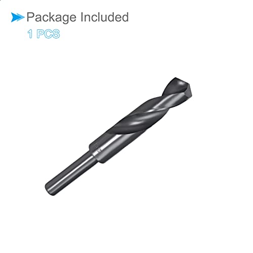 CoCud Reduced Shank Drill Bit, 20mm Cutting Edge 1/2" Shank, Nitride Coated High Speed Steel 6542 Twist Drill Bits - (Applications: for Stainless Steel Metal Wood)