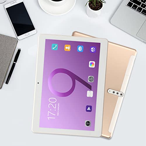 Golden Tablet, IPS Desktop Tablet Screen 3GB RAM 32GB ROM 5G WiFi 100-240V for Study (US Plug)