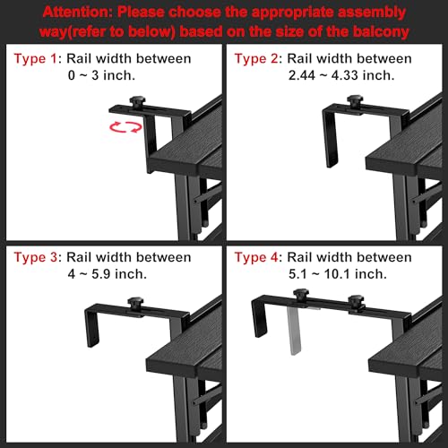 GDLF Upgraded Balcony Table Outdoor Patio Bar Table with Durable Composite Tabletop Aluminum Alloy Frame Hanging Folding Adjustable with Removable Ice Bucket, Easy Assembly (10Mins),43.5" L