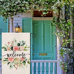 EKOREST Spring Garden Flag 12x18 Inch Double Sided,Welcome Flowers Small Yard Flag for Outdoor, Summer Seasonal Decors for Outside Anniversary Wedding Farmhouse Holiday