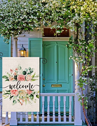 EKOREST Spring Garden Flag 12x18 Inch Double Sided,Welcome Flowers Small Yard Flag for Outdoor, Summer Seasonal Decors for Outside Anniversary Wedding Farmhouse Holiday