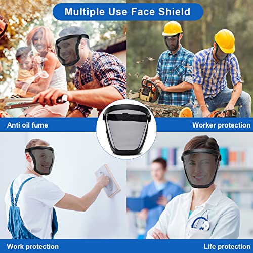 BFhongly 2 Pack Anti Fog Protective Full Face Shield, Plastic Safety Face Shield Equipment for Unisex and Adult, Reusable High-Definition Face Protection for Eye, Nose, Mouth Protection