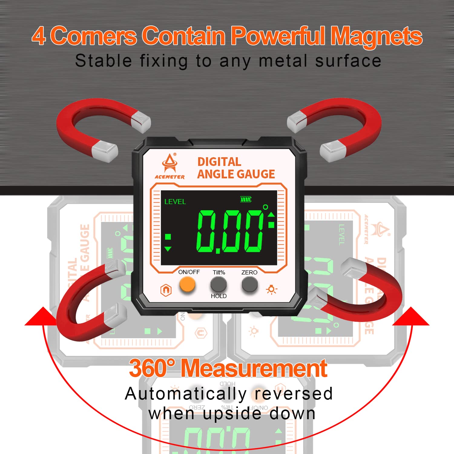 Digital Angle Finder with Electronic Laser，3-in-1 Angle Finder-Electronic Level&Laser Level-Rechargable Digital Angle Gauge Magnetic,Digital Level Box/Protractor for Table&Miter Saw with Fabric Bag