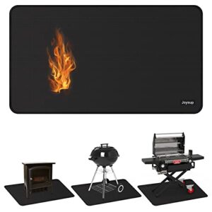 joysup under grill mat 44×25 inch for outdoor grill, fireproof pad for fire pit, flat top, smokers, gas grills and fireplace ，waterproof fireproof bbq protective mat for decks、patios and wooden floor