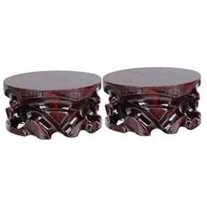 doitool 3 pcs flowerpot buddha base flowerpot rack planter dolly caster wheels plant stand for flower pot flower pot holder metal bracket wood base buddha figurine base tray wooden emerald