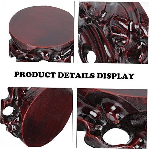 DOITOOL 3 Pcs Flowerpot Buddha Base Flowerpot Rack Planter Dolly Caster Wheels Plant Stand for Flower Pot Flower Pot Holder Metal Bracket Wood Base Buddha Figurine Base Tray Wooden Emerald