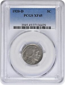 1920 d buffalo nickel pcgs ef