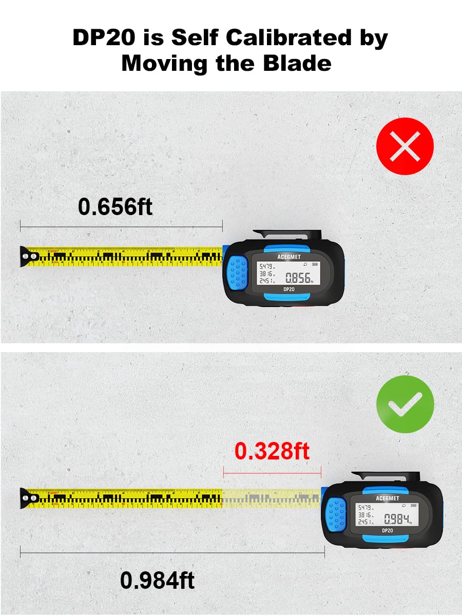 3-in-1 Digital Laser Tape Measure, ACEGMET 131Ft Laser Measurement Tool & 16Ft Measuring Tape with Digital Screen, Ft/Ft+in/in/M Unit Switching and Pythagorean Mode, Measure Distance, Area and Volume