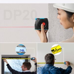 3-in-1 Digital Laser Tape Measure, ACEGMET 131Ft Laser Measurement Tool & 16Ft Measuring Tape with Digital Screen, Ft/Ft+in/in/M Unit Switching and Pythagorean Mode, Measure Distance, Area and Volume