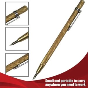 Ceramic Tile Cutter Pen, Metal Plate Glass Marking Pen, Scribe Tool, Engraved Pen for Tile/Glass/Wood/Ceramics/Metal/Gold/Welding (Gold+Silver 2pcs)